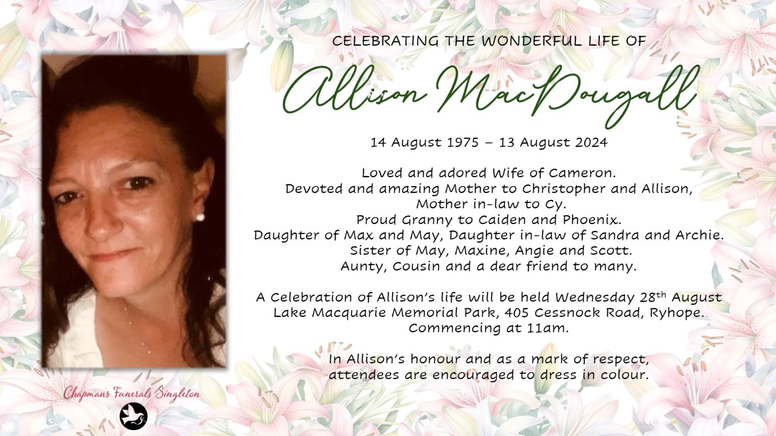 Allison MacDougall – Online Memorials