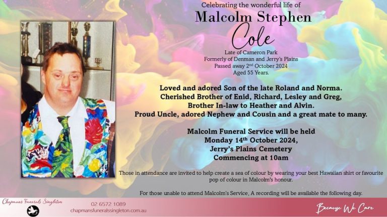 Malcolm COLE – Online Memorials