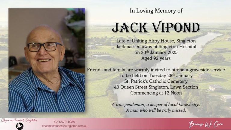 Jack VIPOND – Online Memorials