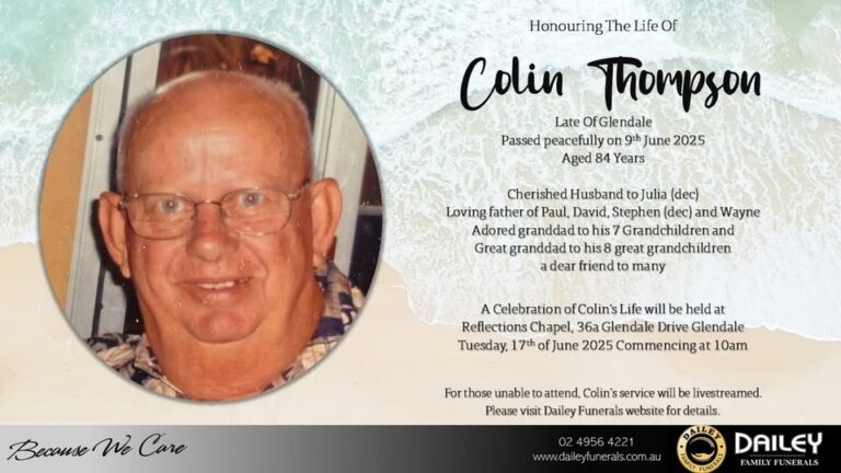 Colin Wilfred THOMPSON – Online Memorials
